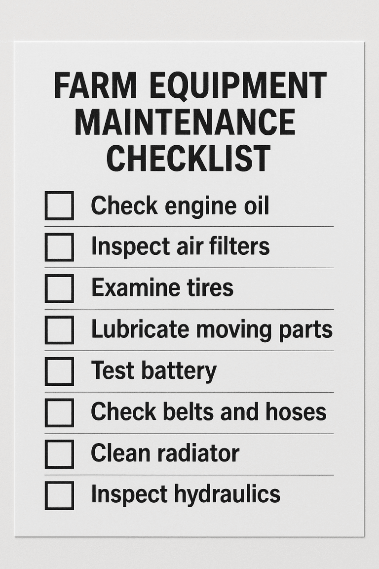 Farm Equipment Maintenance Checklist for Farmers