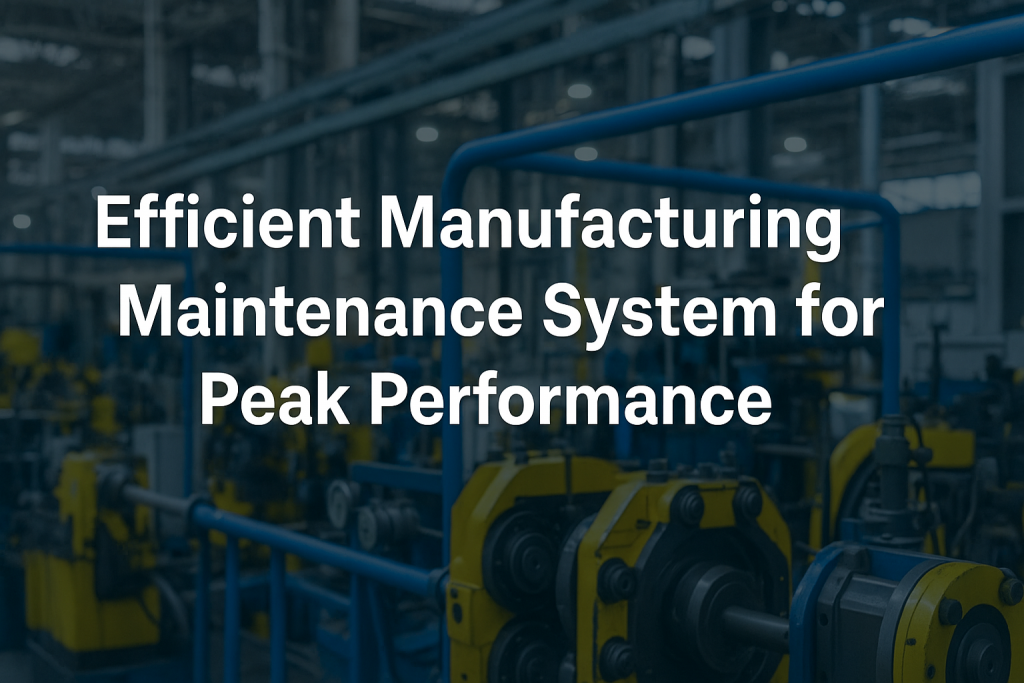 Efficient Manufacturing Maintenance System for Peak Performance